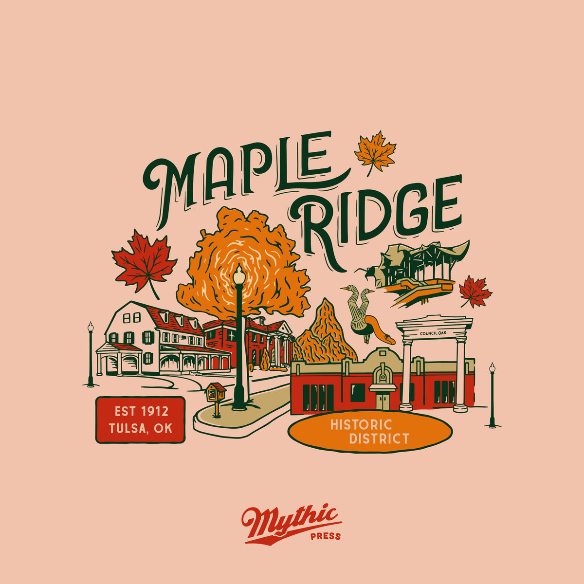 Maple Ridge - Tulsa Neighborhood Tee – Mythic Press